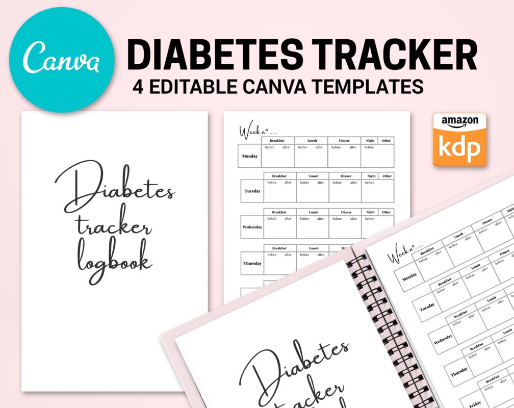 Blood Sugar Log Book 120 pages KDP 6x9 8.5x11 5x8 Diabetes Tracker