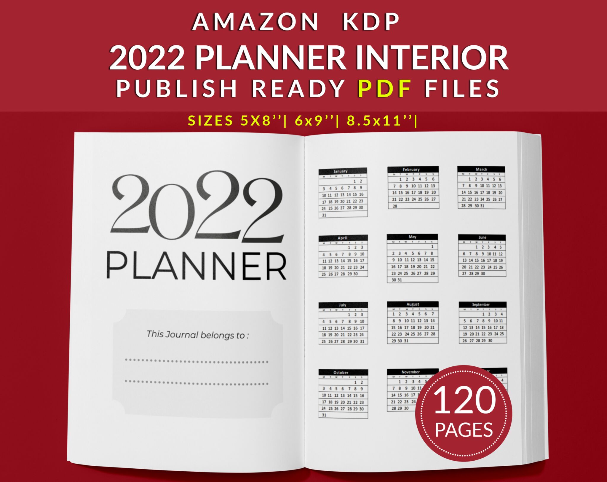 Student Planner Journal 120 pages, KDP 6x9" 8.5x11
