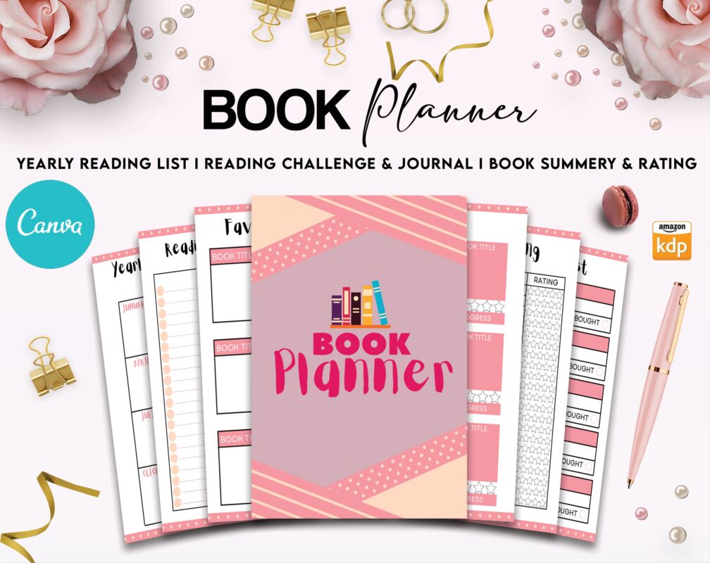 Book Reading Planner: 12 Editable Canva Templates for Tracking Your ...