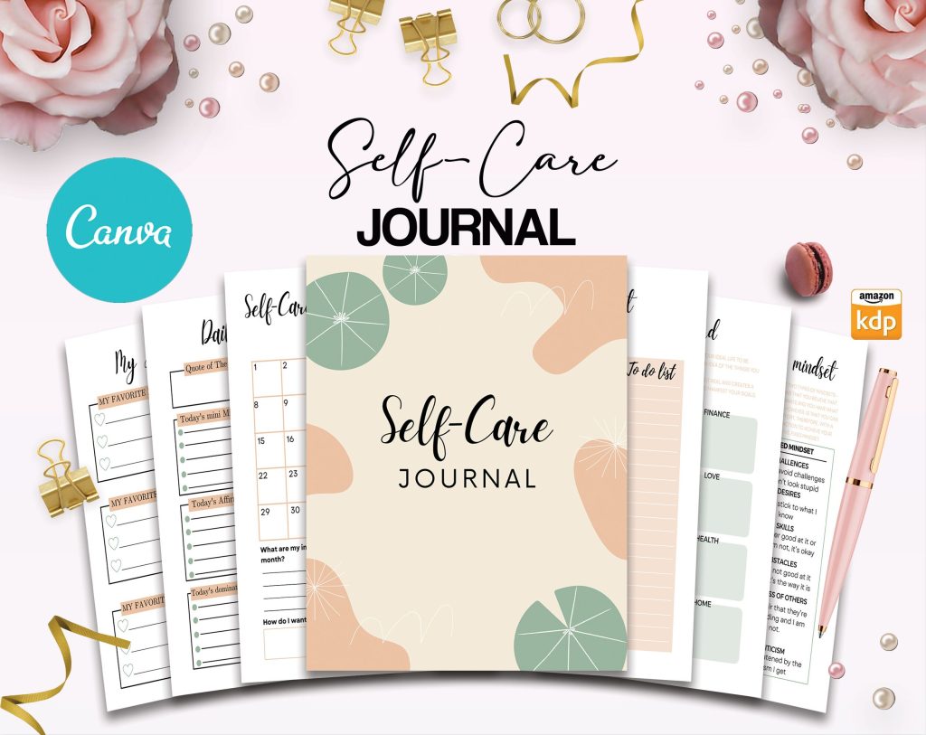 Self-care self love wellness, guided journal With Prompts 63 Editable ...