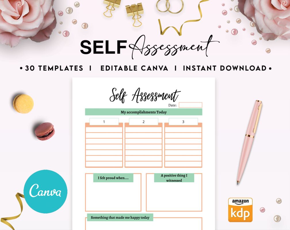 Anxiety Journal with questions, Therapy workbook 8.5×11" Canva Editable ...