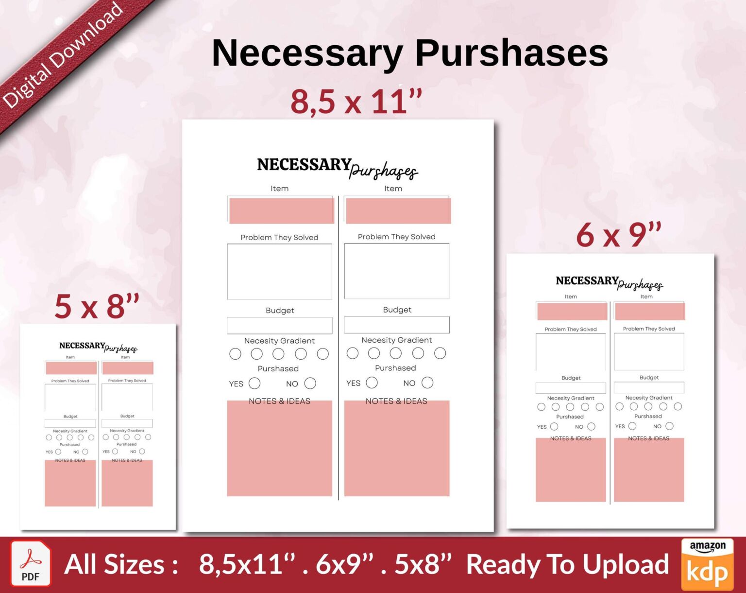 KDP Interiors Templates, Cover Free & Premium Ready to upload 6x9 8.5x11