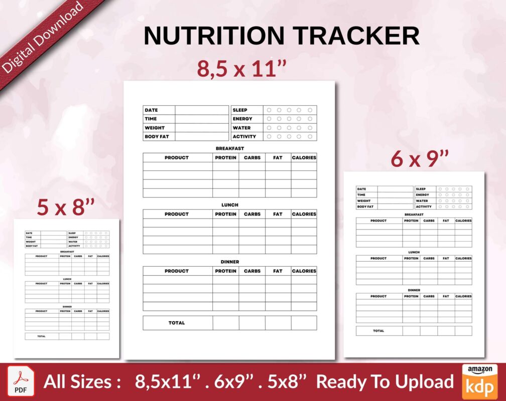 NUTRITION TRACKER 120 pages Ready to Upload PDF used as Low Content ...