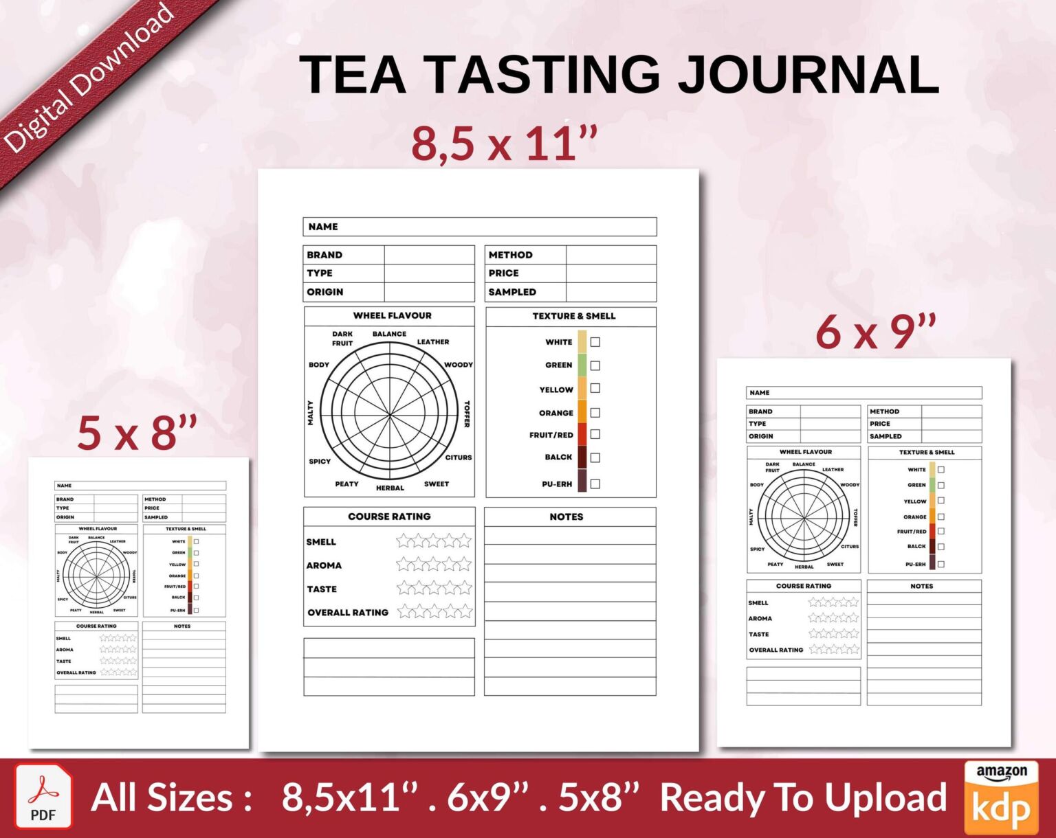 TEA TASTING JOURNAL 120 pages Ready to Upload PDF used as Low Content ...