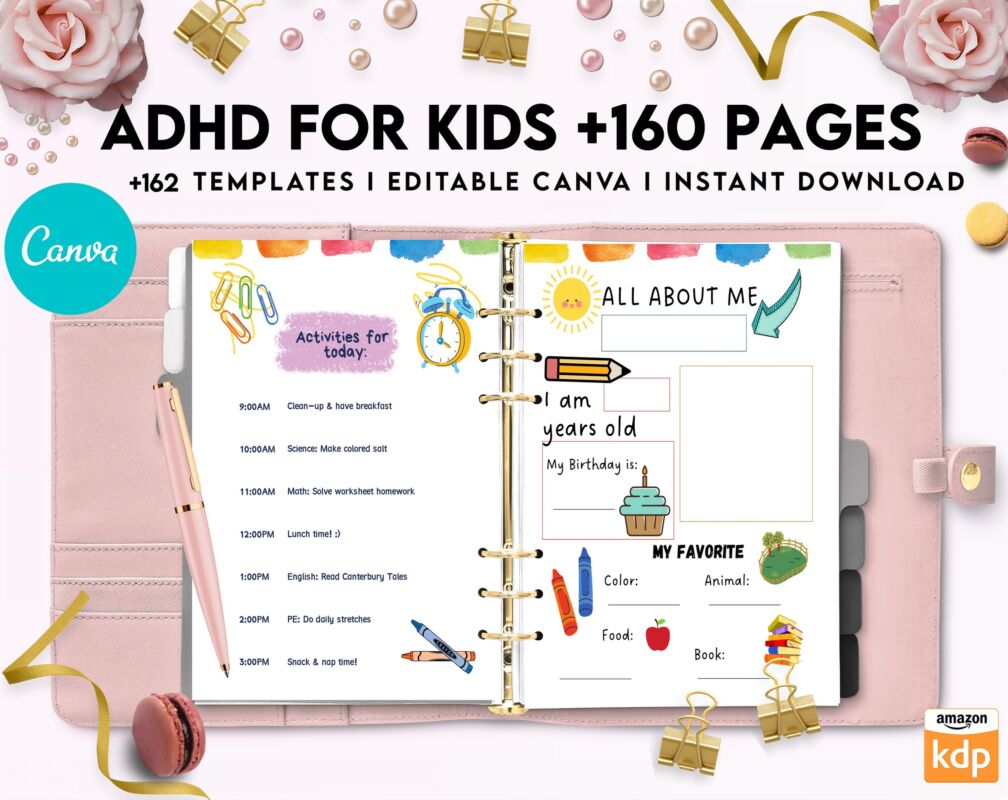 Editable ADHD Planner Templates for Kids: Colorful and Customizable ...