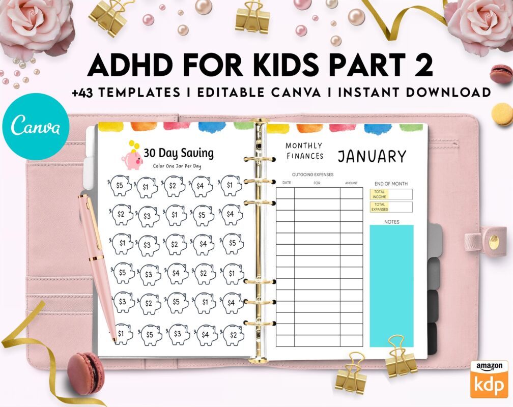 Editable ADHD Planner Templates for Kids: Colorful and Customizable ...
