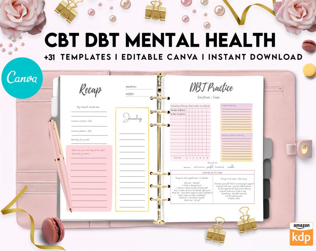 CBT and DBT Mental Health Workbook: 31 Templates of Coping Strategies