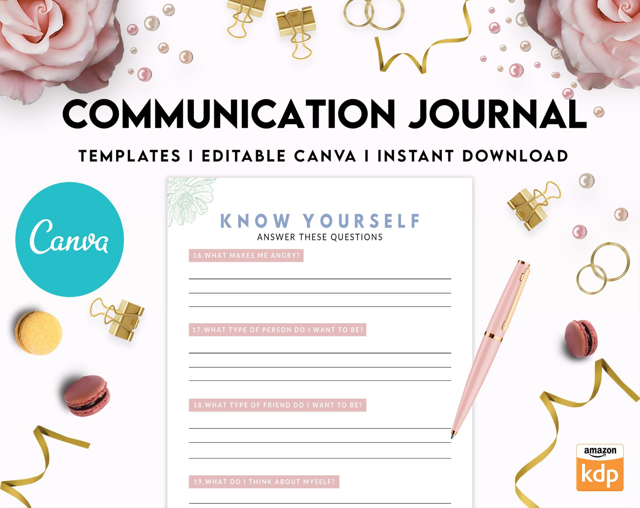 Couples Journal Templates: 26 Pages, 8.5x11 Size | Editable Canva Designs