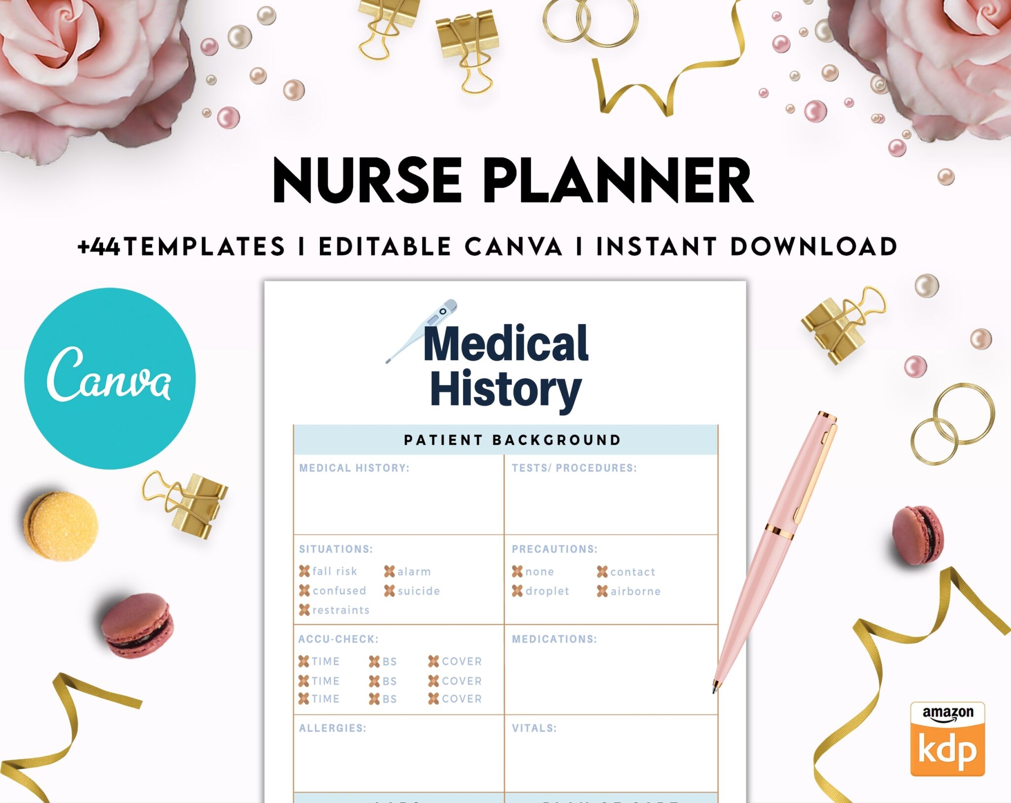 Nurse Planner, Nurse Practice journal, Nursing Student Planner, Nursing ...
