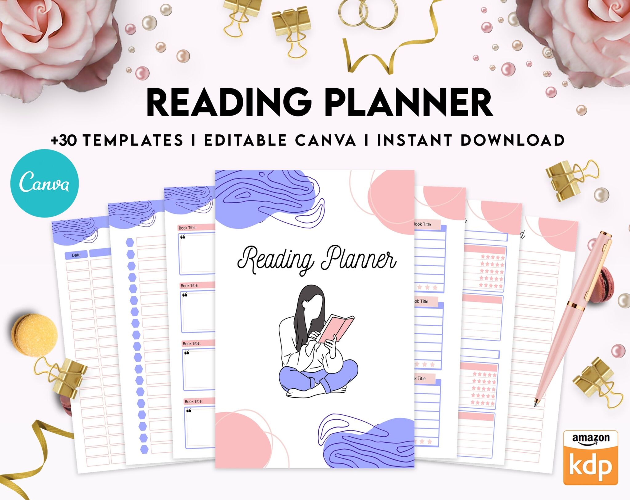Reading Planner Editable Templates | Reading Journal Tracker | Book ...