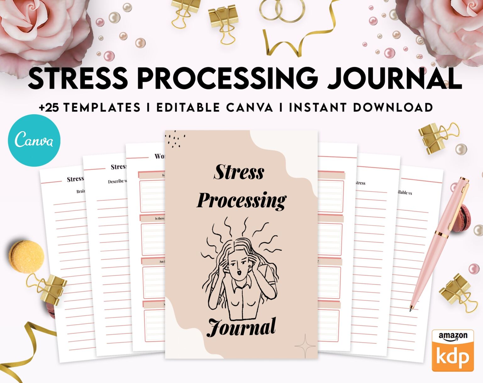 Stress Processing Journal Pages for daily self care, mental health, and ...