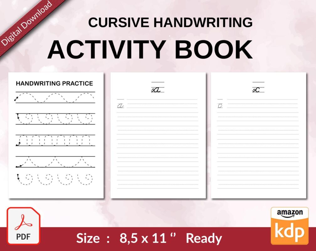 Cursive Handwriting Book for Kids | KDP Ready To Upload