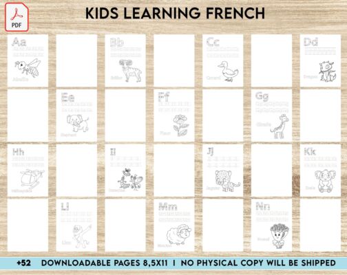 kids learning French Activity book PDF File 8.5x11 inch For Kids aged 2 ...