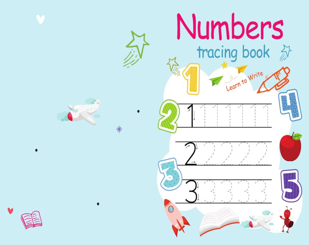 Number Tracing 1-20 WorkSheets - Activity book For Kids aged
