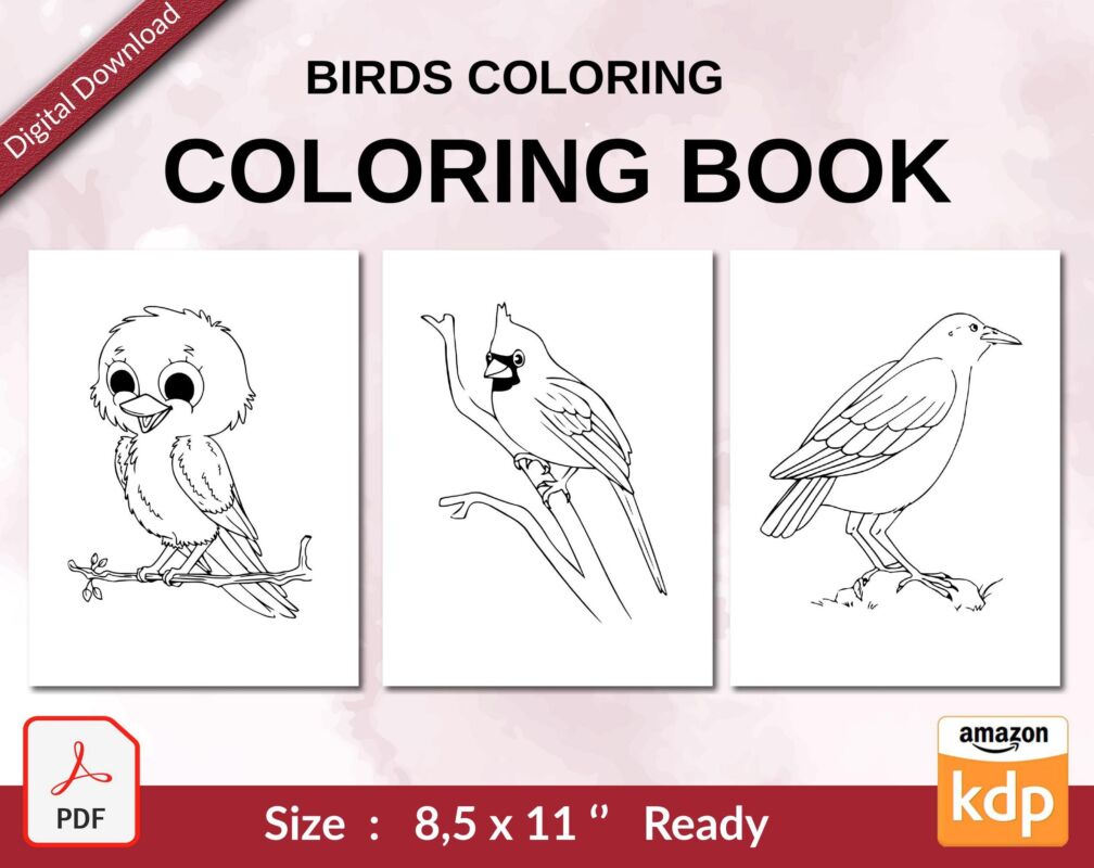 Birds Coloring Pages: Fun and Educational Coloring Book for Kids ...