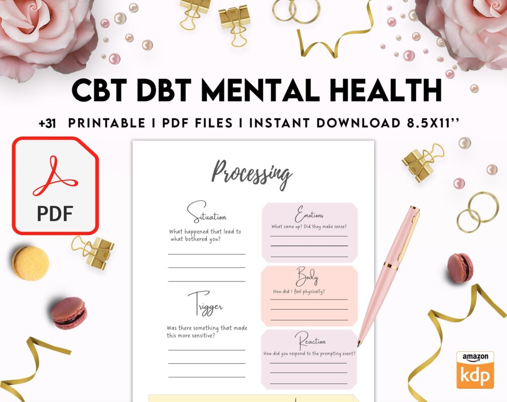 CBT and DBT PDF Workbook: Coping Strategies and Therapy Tools - 31 pages