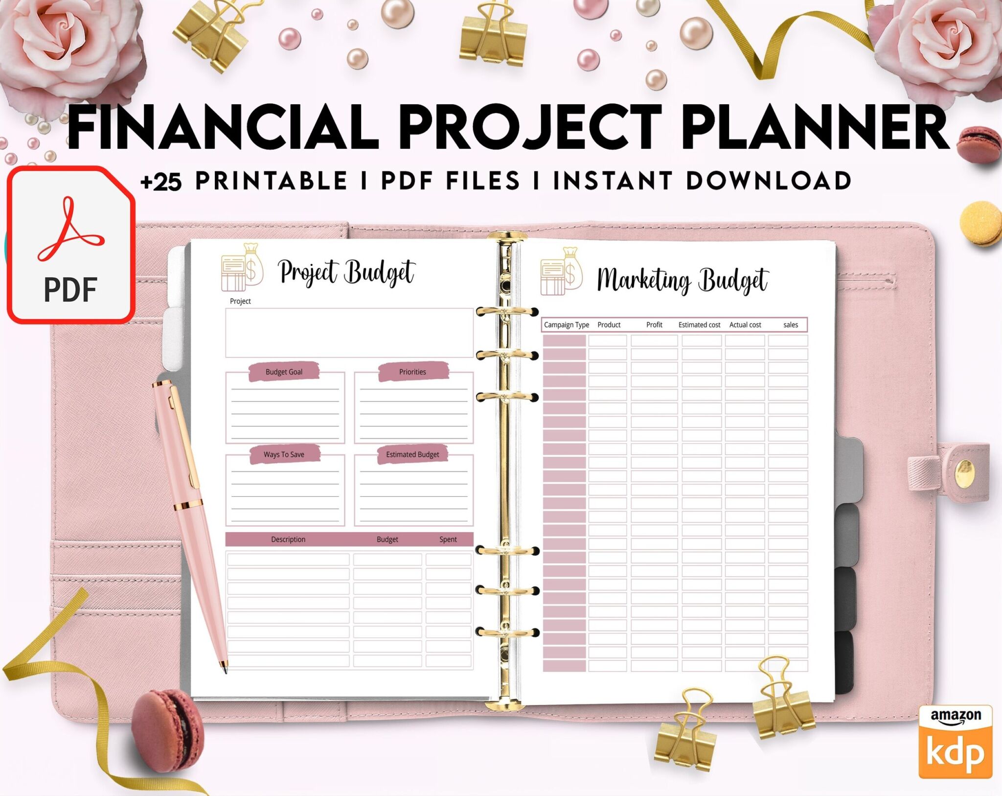 Financial Project Planner| 8x11 inch pages size Budget Planner| Finance ...