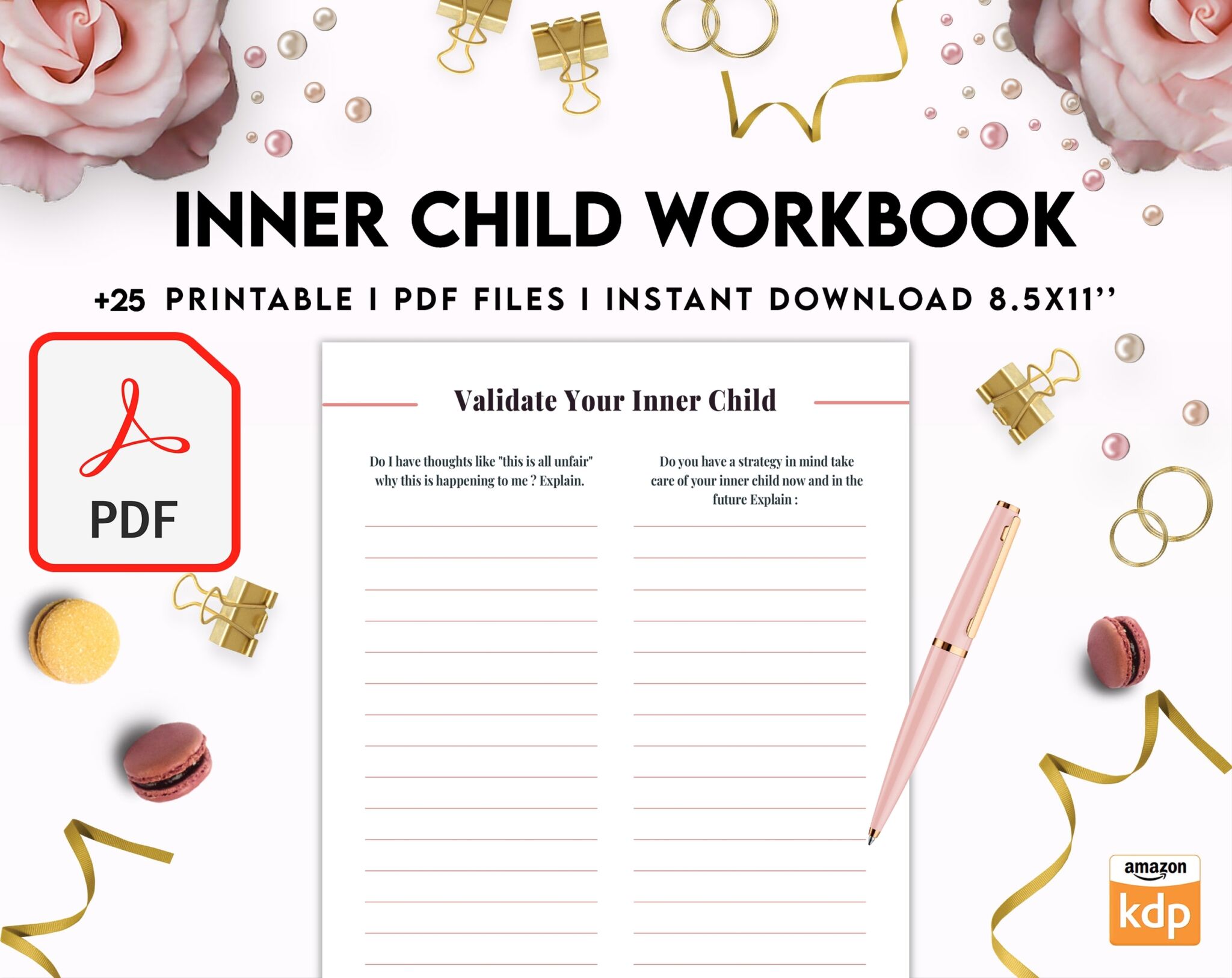 Inner Child Shadow Work, Journal Prompts, 8x11 inch pages size Workbook ...