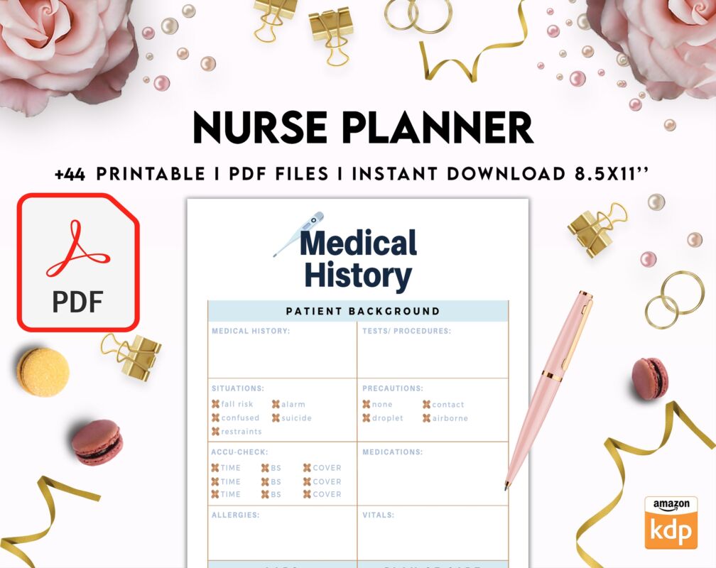 Nurse Planner, Nurse Practice journal, Nursing Student Planner, Nursing ...