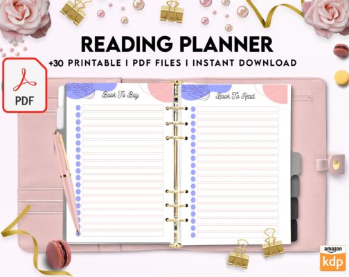 Reading Planner 8x11 inch pages size | Reading Journal Tracker | Book ...
