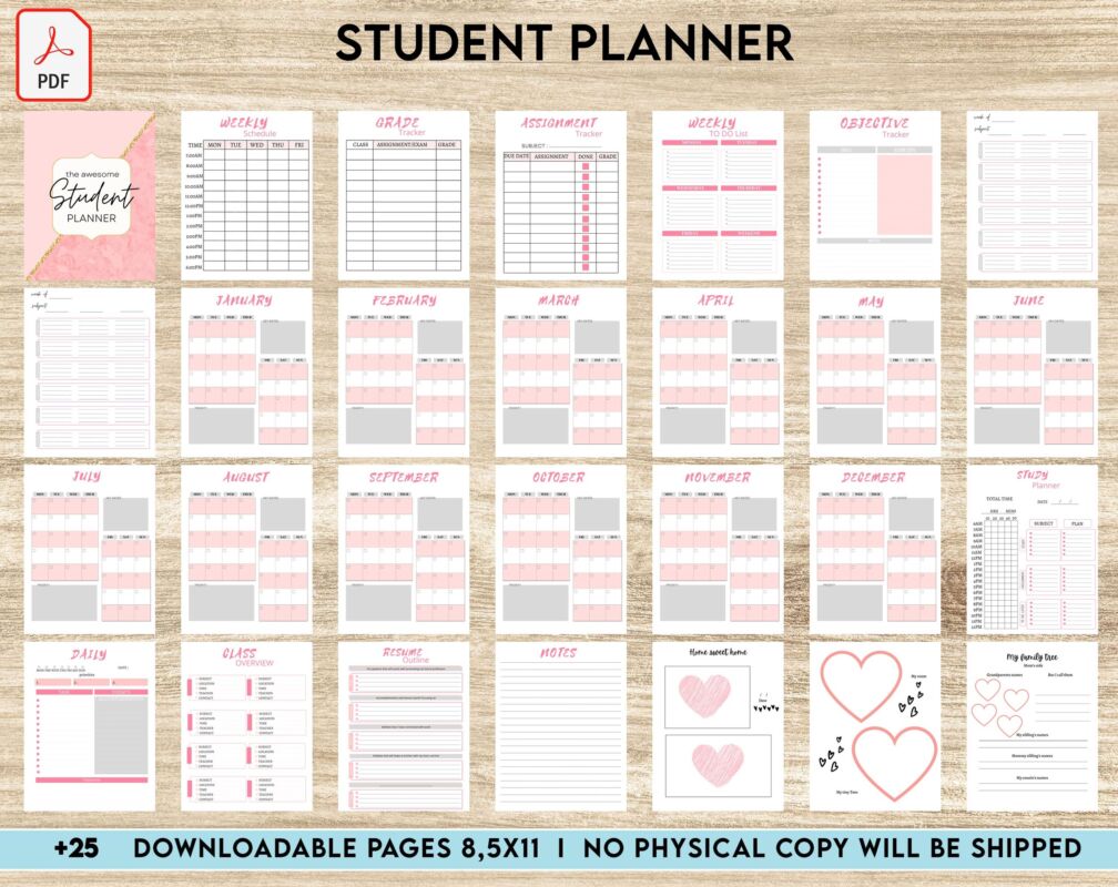 Student Planner , Weekly Schedule, Grade Tracker, Assignment Tracker ...