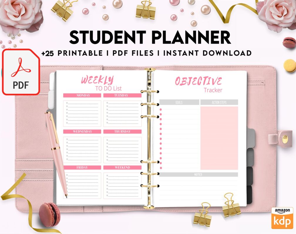 Student Planner , Weekly Schedule, Grade Tracker, Assignment Tracker, Study Planner, Class ...