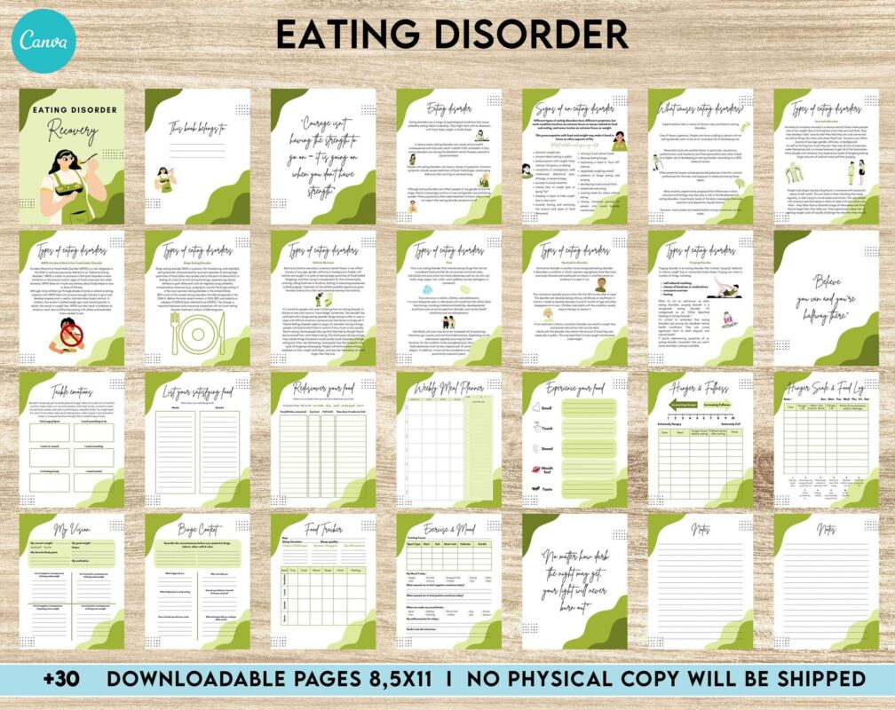 Eating disorder, Anorexia, Bulimia, Canva Editable Templates 8,5x11 ...