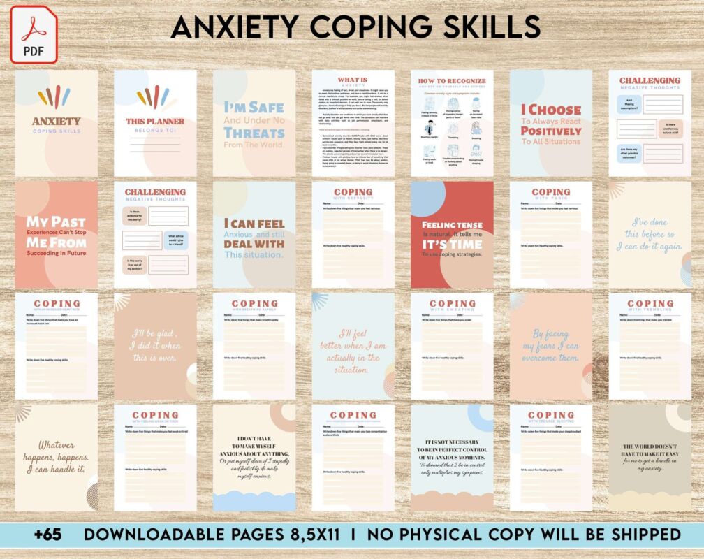 Anxiety Coping Skills, anxiety therapy journal, Self care journal ...