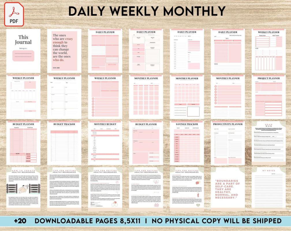 Daily weekly monthly Journal, undated journal, KDP interior PDF file 8 ...