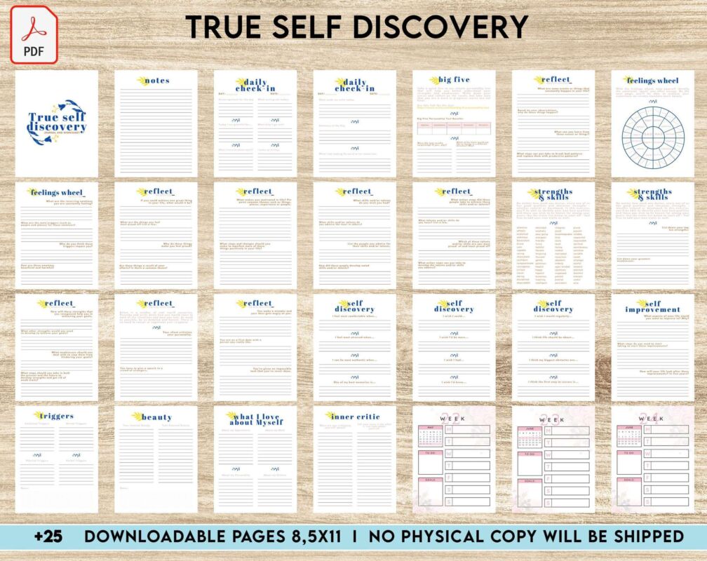 True Self Discovery, self esteem, self love journal , self care journal ...