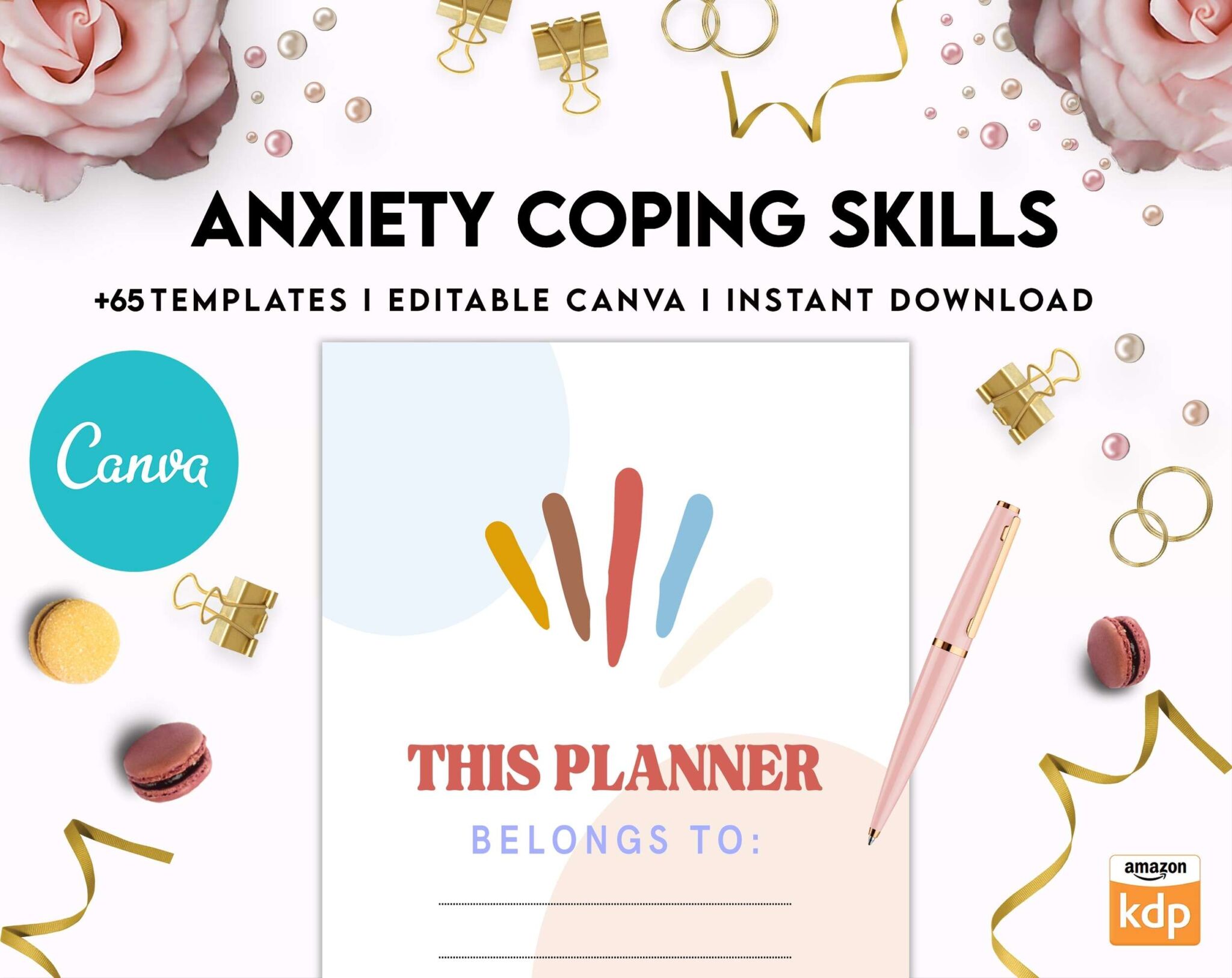 Wellness Journal Template - Coping Skills For Anxiety - KDP