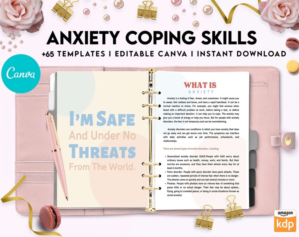 Wellness Journal Template - Coping Skills For Anxiety - KDP