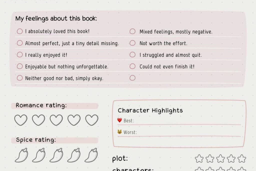 Book Reading List Template: TBR Organizer KDP Interior