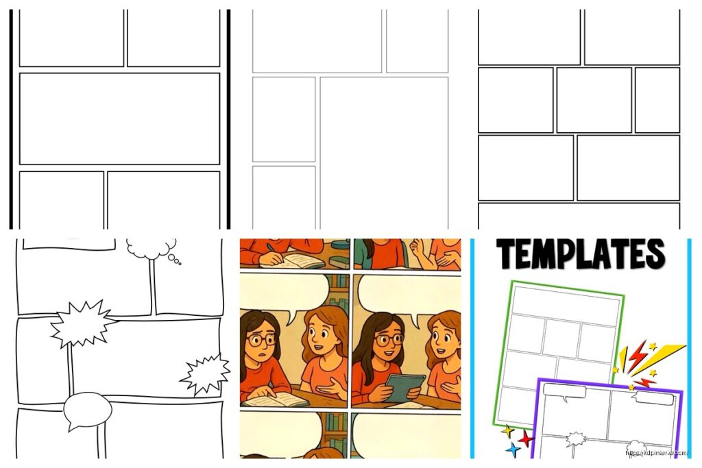 Comic Strip Template with Characters: Sequential Art KDP Interior