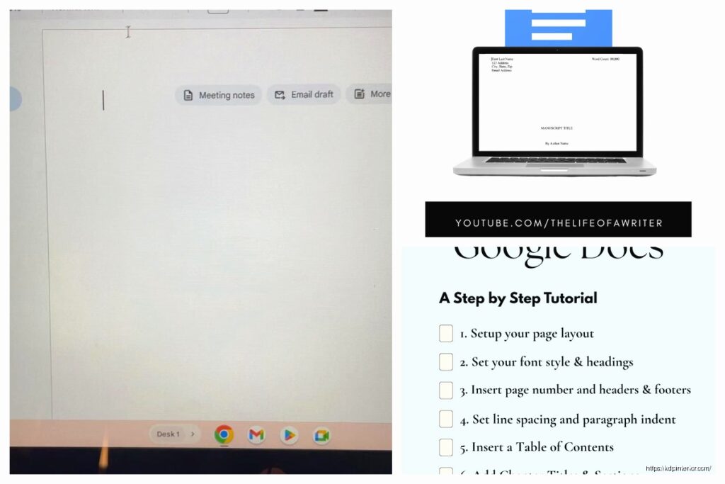 Manuscript Template Google Docs: Writer's Format KDP Interior